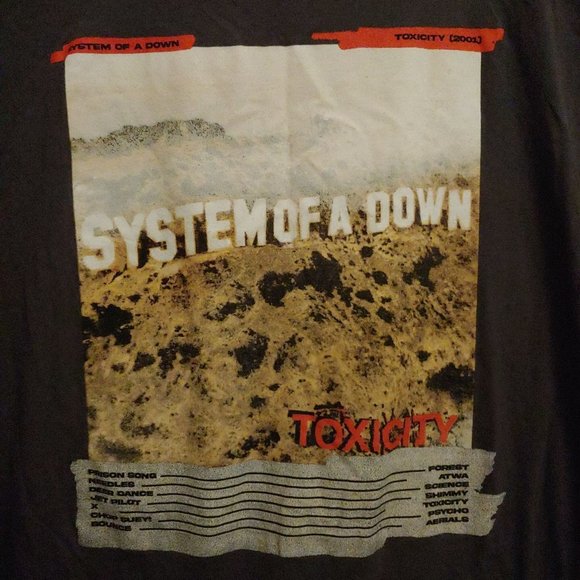 Pacific | Shirts | System Of A Down 20 Toxicity Band Tshirt Xxl | Poshmark